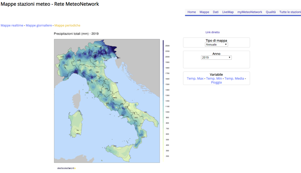 Mappe periodiche MeteoNetwork, nuovo servizio gratuito per tutti ...
